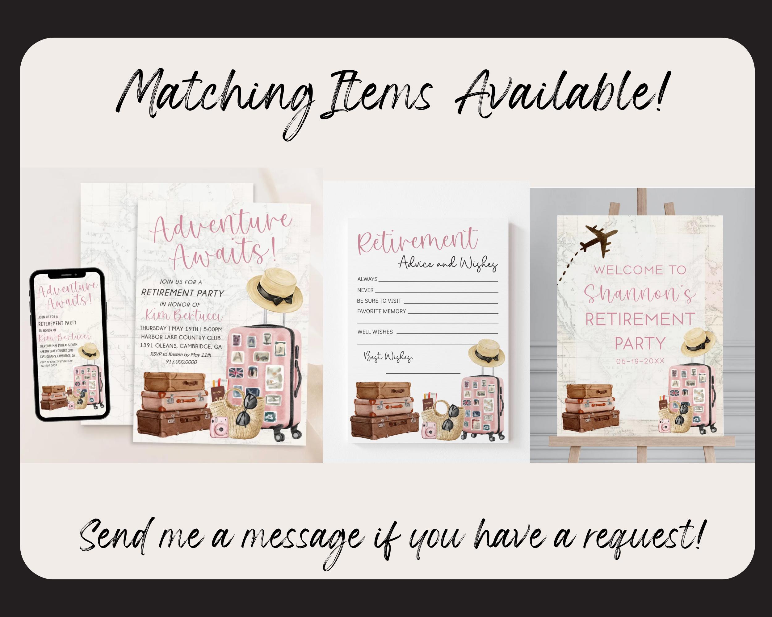 Retirement Advice Cards, Travel Retirement Printable Template ...