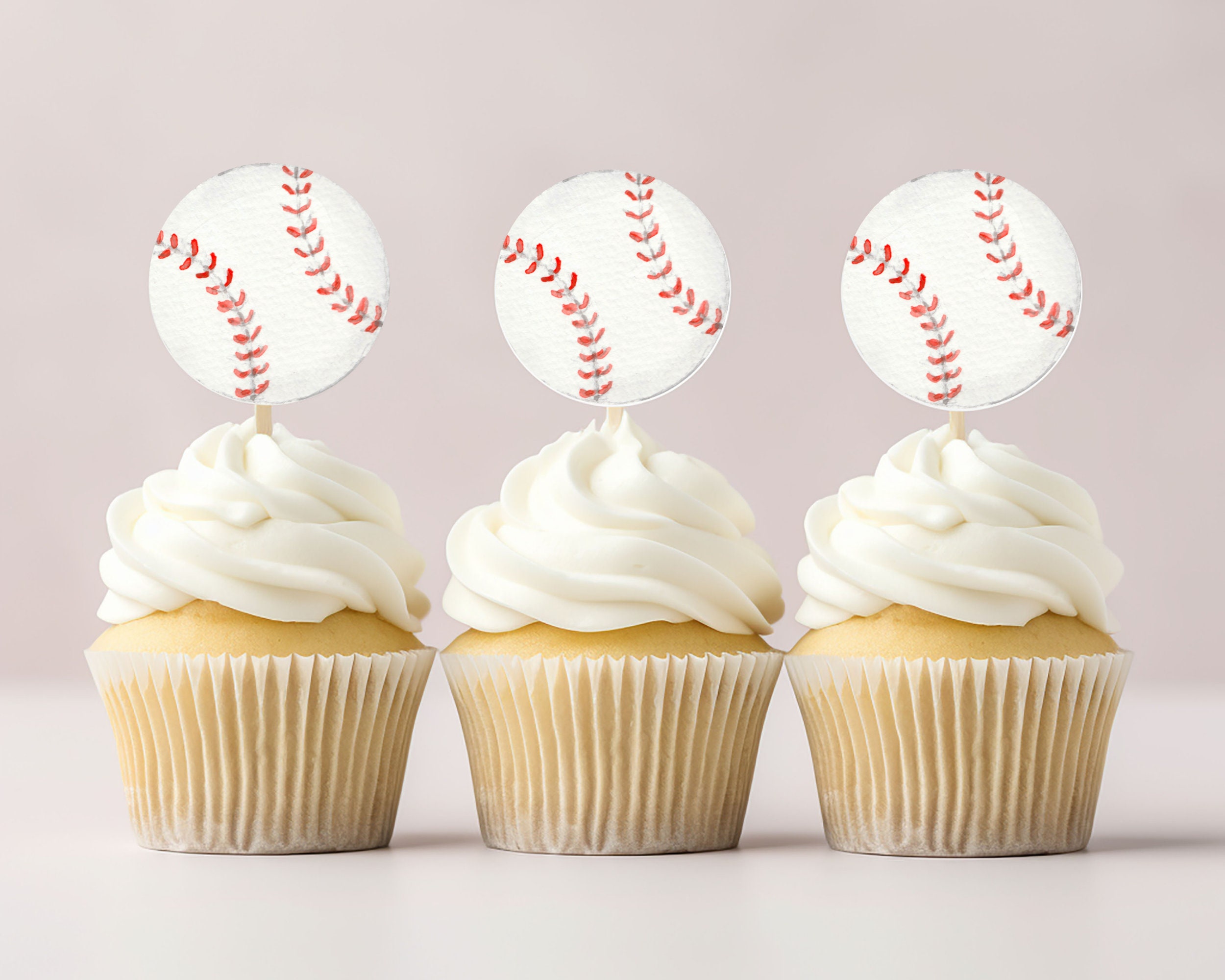 Baseball Cupcake Toppers Baseball Birthday Party Printable Instant ...