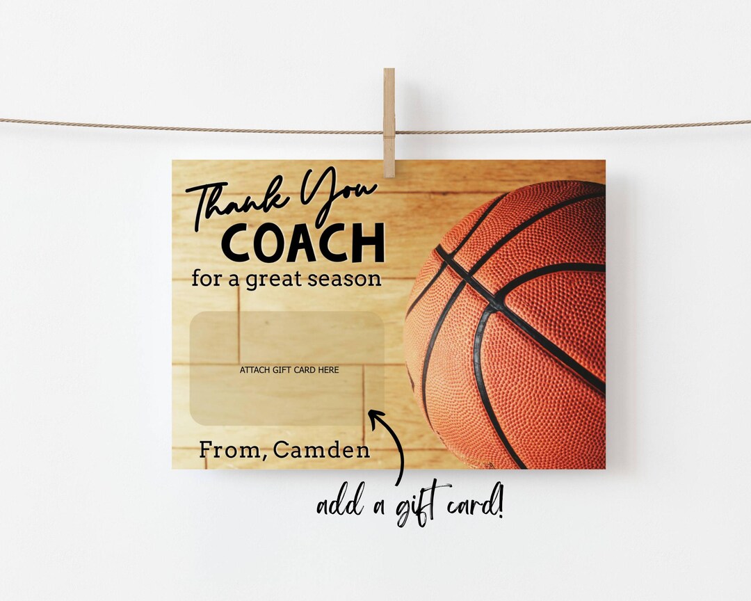 End of Season Basketball Coach Thank You Gift Printable Template ...