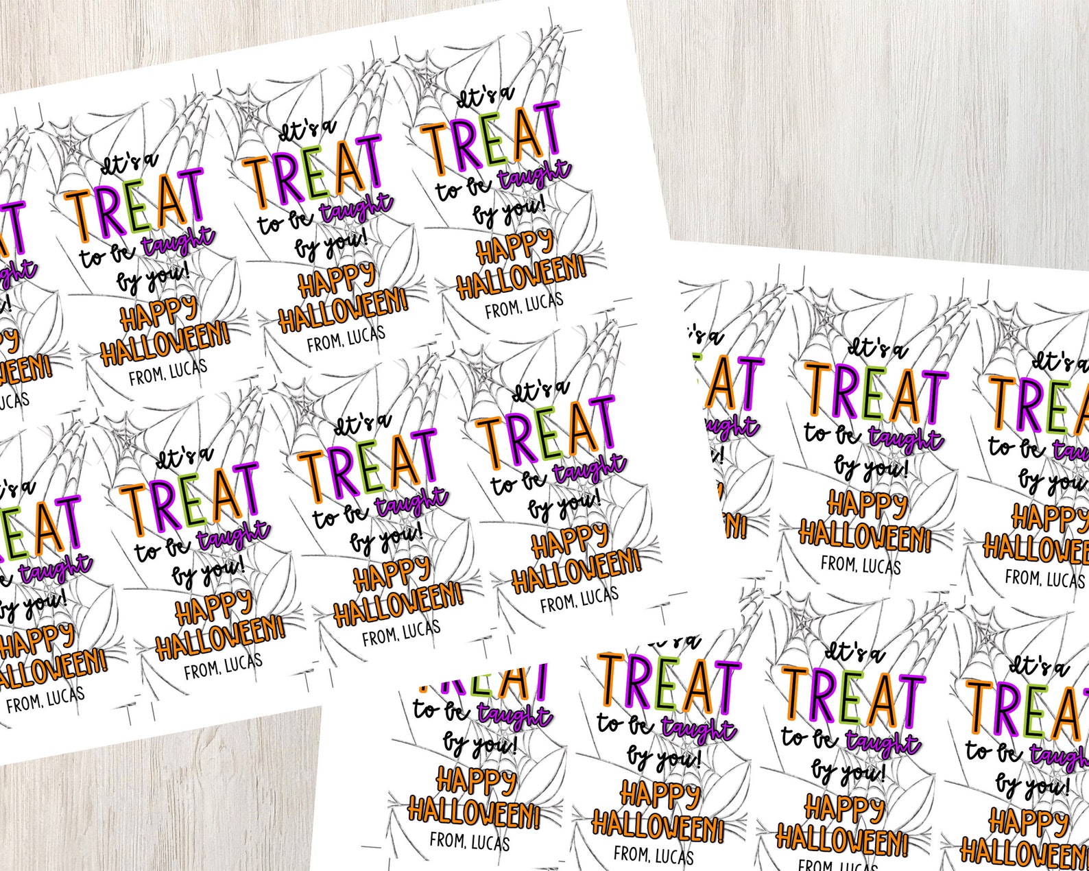 Halloween Teacher Gift Tag Template, Editable Teacher Halloween Gift ...