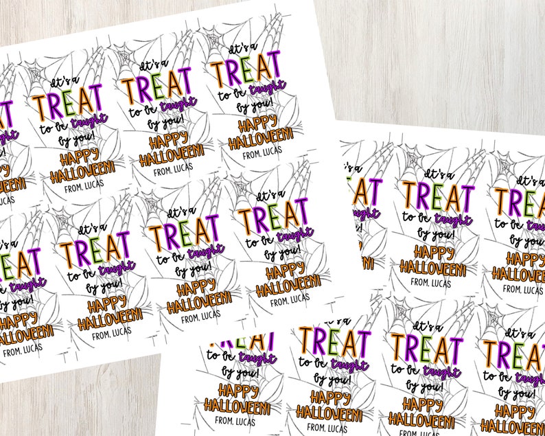 Halloween Teacher Gift Tag Template, Editable Teacher Halloween Gift ...