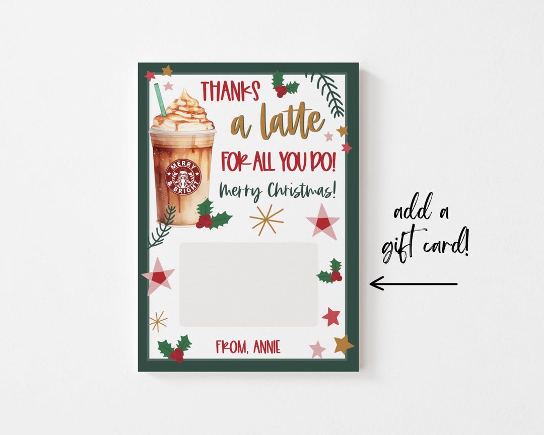 Starbucks Teacher Gift Card Holder, Christmas Holidays Teacher Gift ...