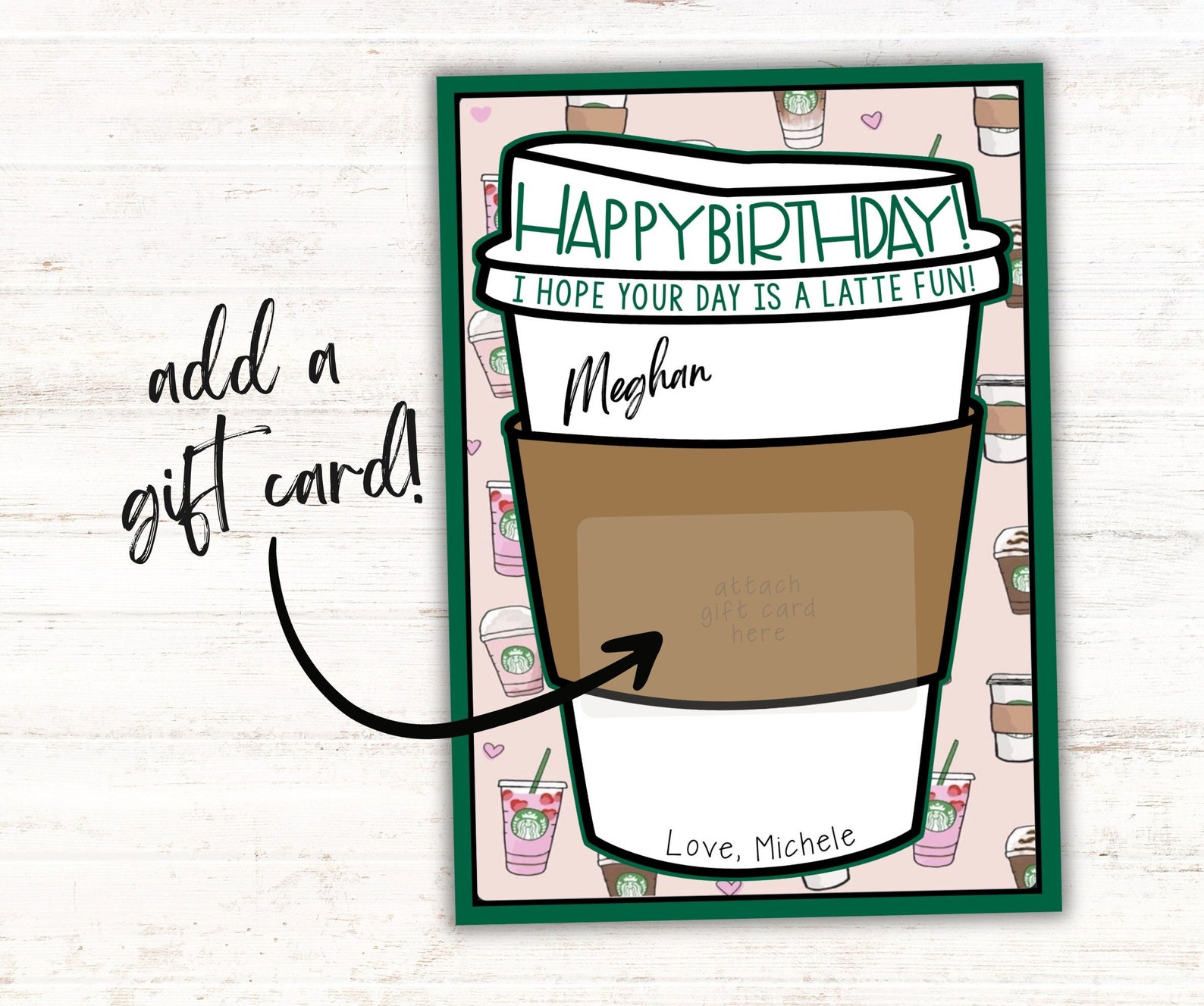 Starbucks Birthday Card Add Gift Card Printable Template, Add Starbucks ...