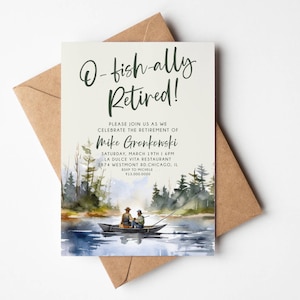 Fishing Retirement Invitation Printable Template, Fishing Themed ...