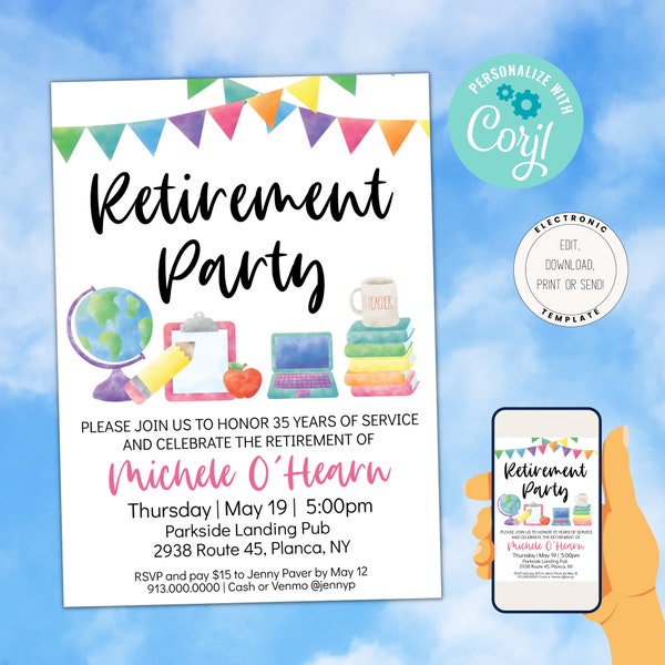 Teacher Retirement Invitation - Etsy