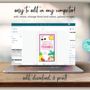 End of Year Teacher Gift Tag Printable Template, Summer End of School ...