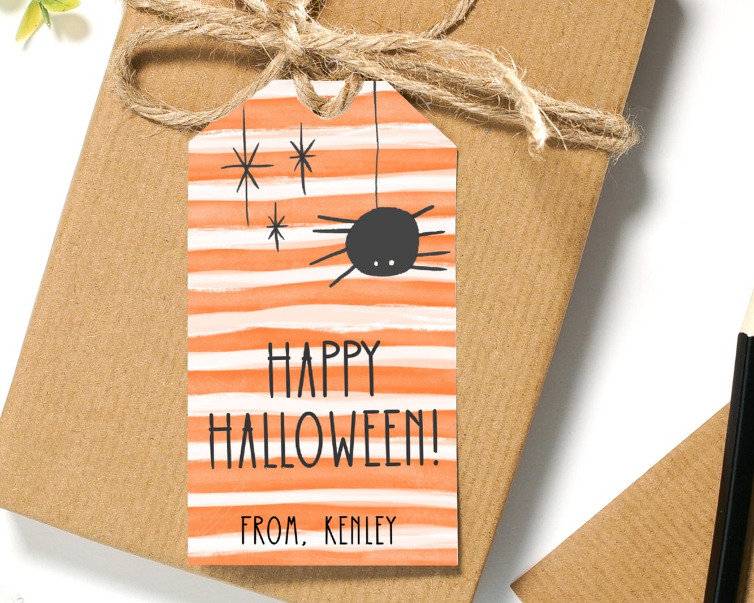 Halloween Gift Tag Template Printable Editable Halloween Gift - Etsy