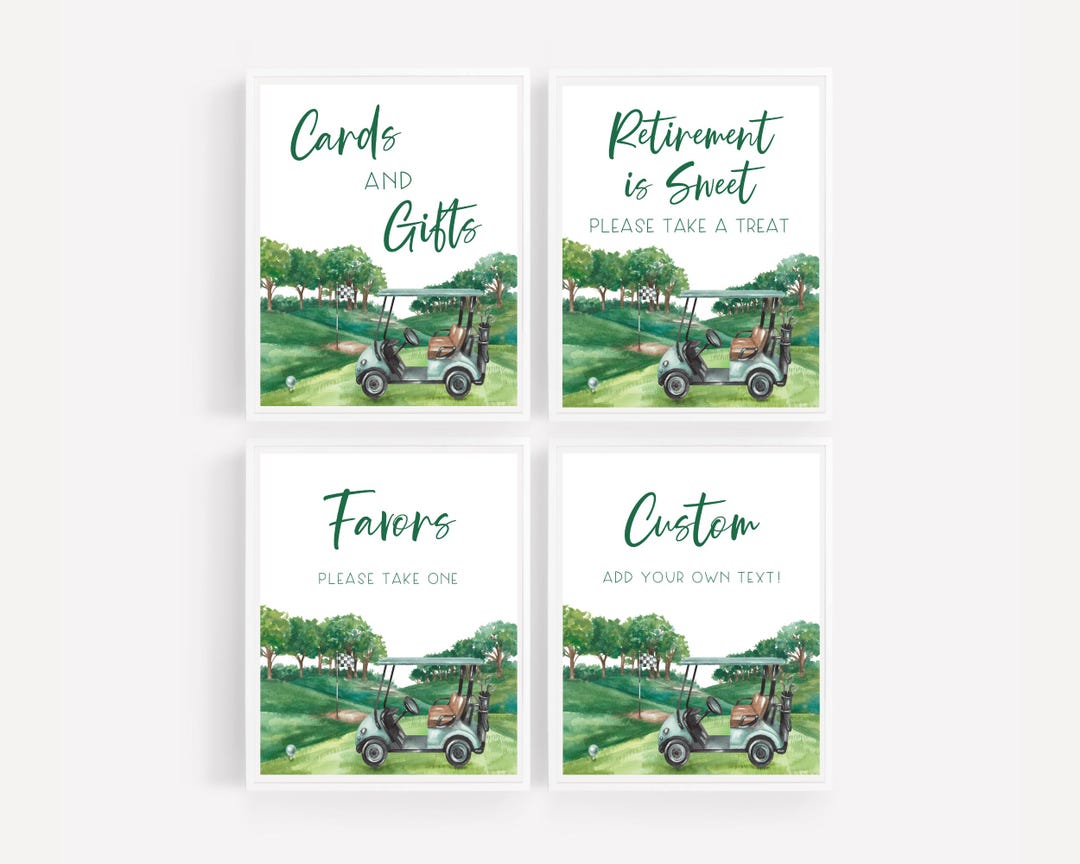 Golf Retirement Party Signs Golf Theme Retirement Party Table Top Signs ...
