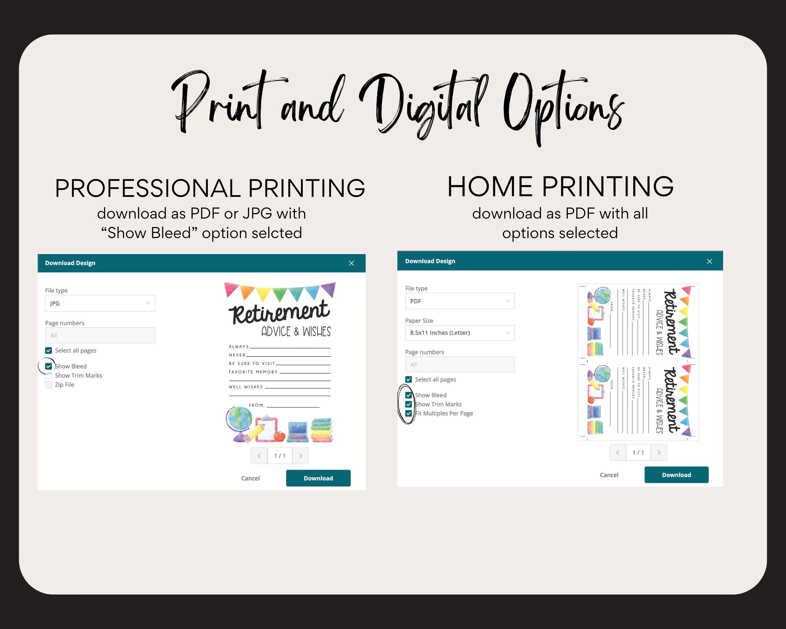 Retirement Advice Cards, Teacher Retirement Printable Template ...