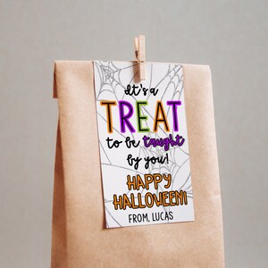 Halloween Teacher Gift Tag Template, Printable Teacher Halloween Gift ...