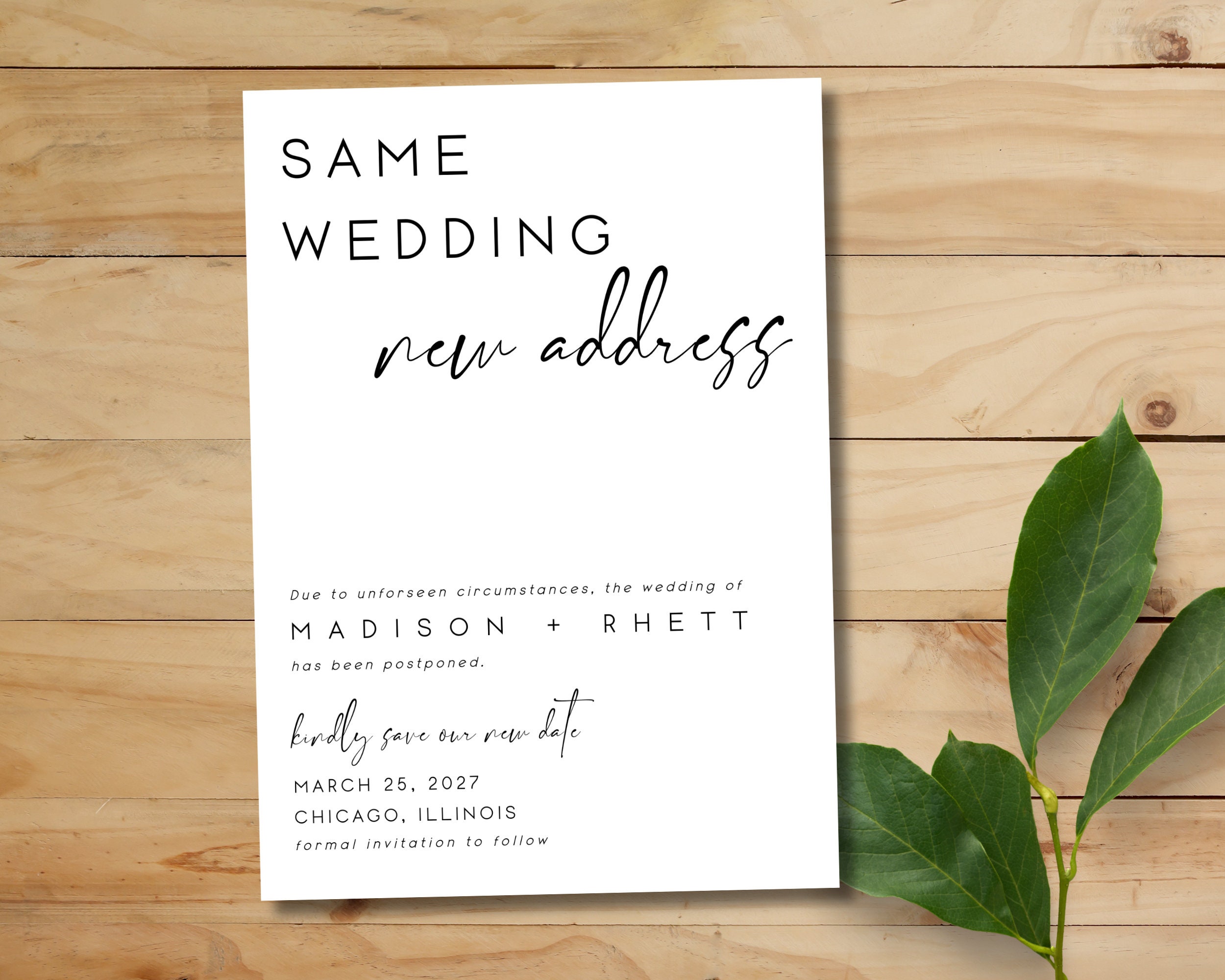 Change the Wedding Address Printable Template, Corjl Instant Download ...