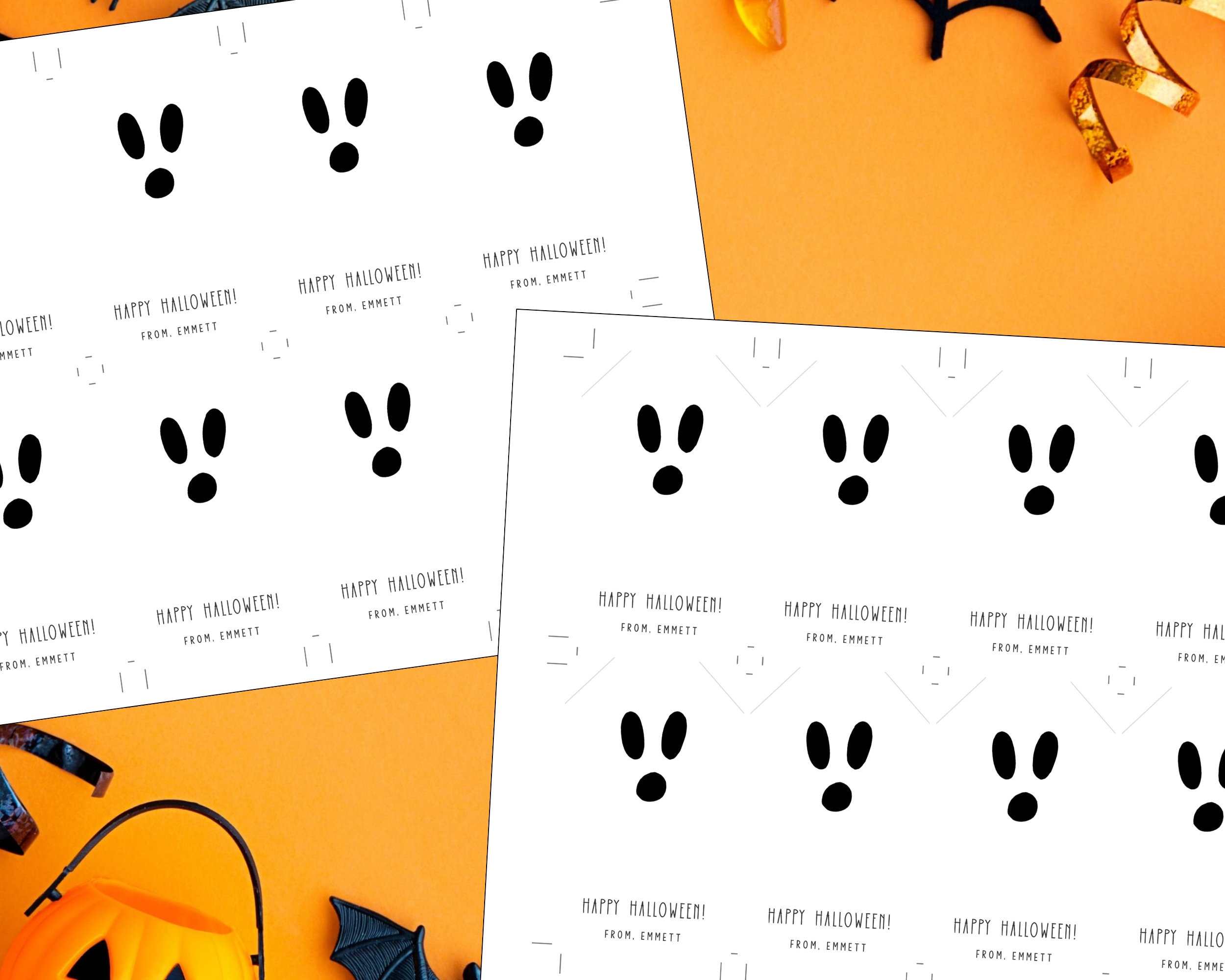 Halloween Ghost Gift Tag Template, Editable Halloween Gift Tag, Ghost ...