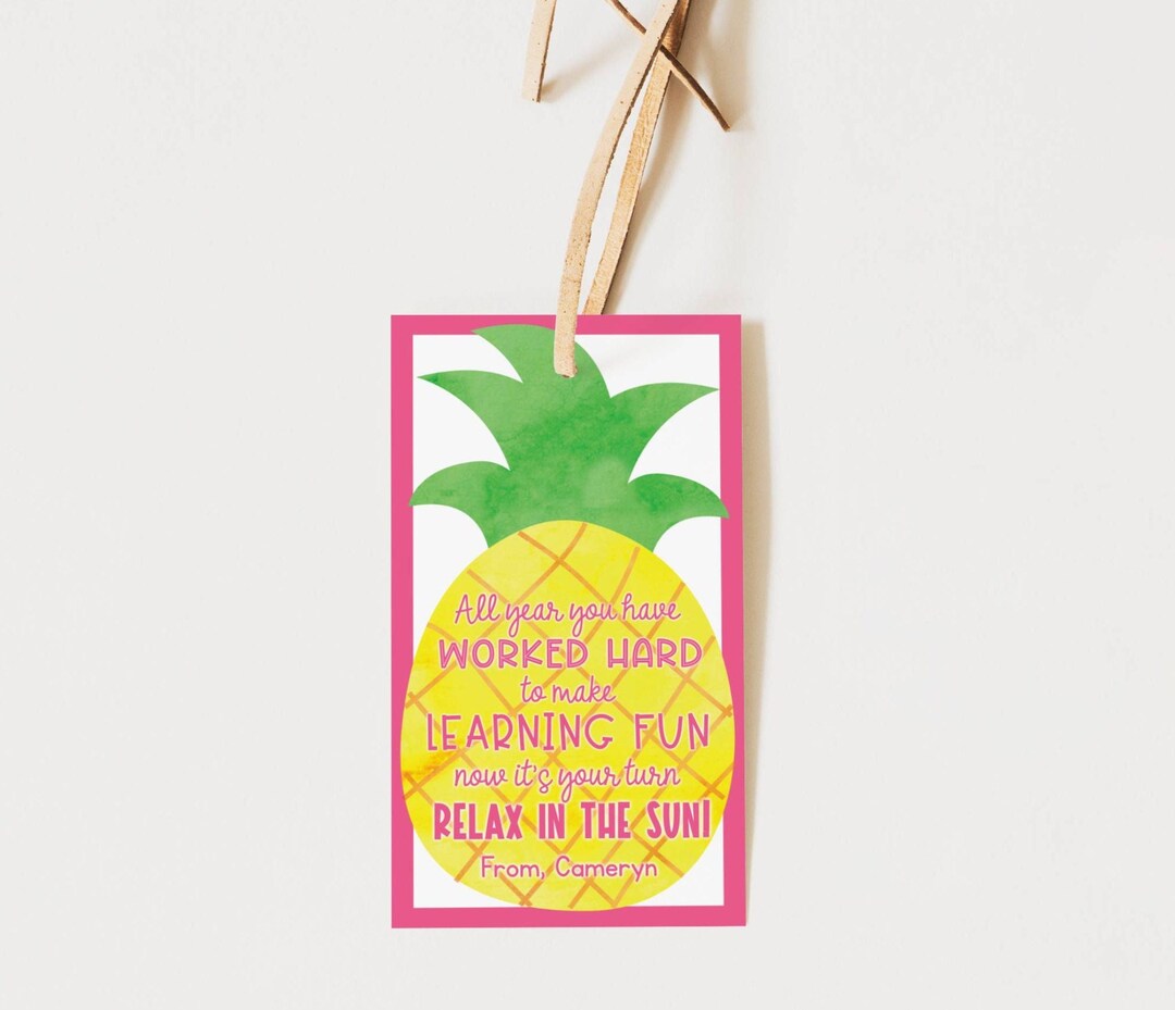 End of Year Teacher Gift Tag Printable Template, Summer End of School ...