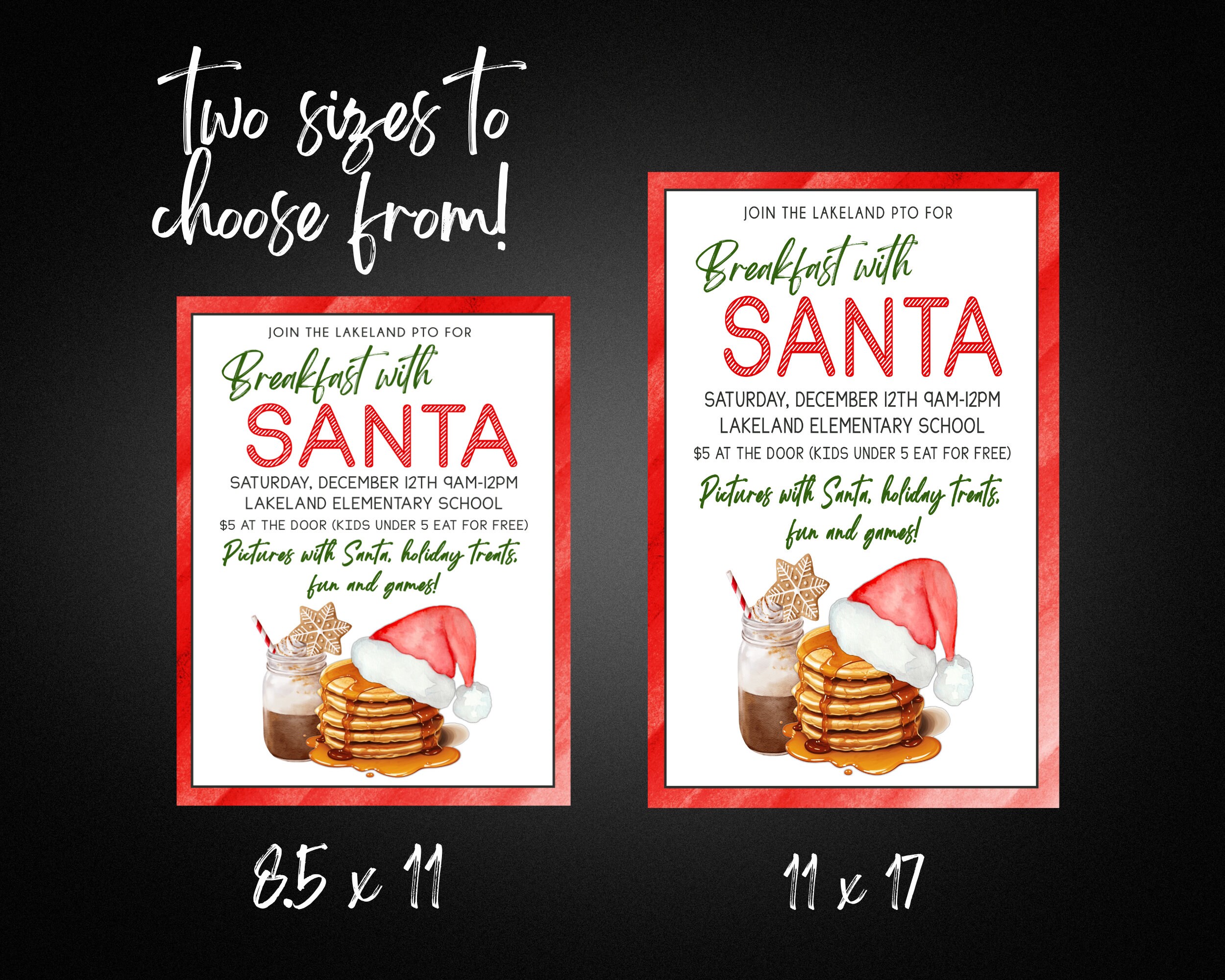 Plantilla imprimible de Desayuno con Santa Flyer Desayuno - Etsy México