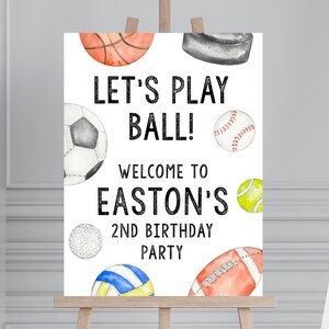 Birthday Party Welcome Sign Sports Theme Birthday Party Customize ...