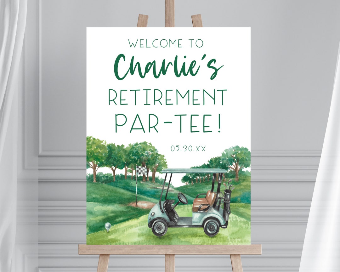 Golf Par-tee Retirement Sign Golf Theme Retirement Party Sign ...
