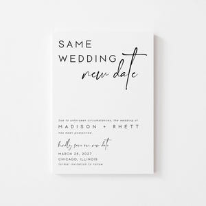 Change the Wedding Date, Printable Template Instant Download, Same ...