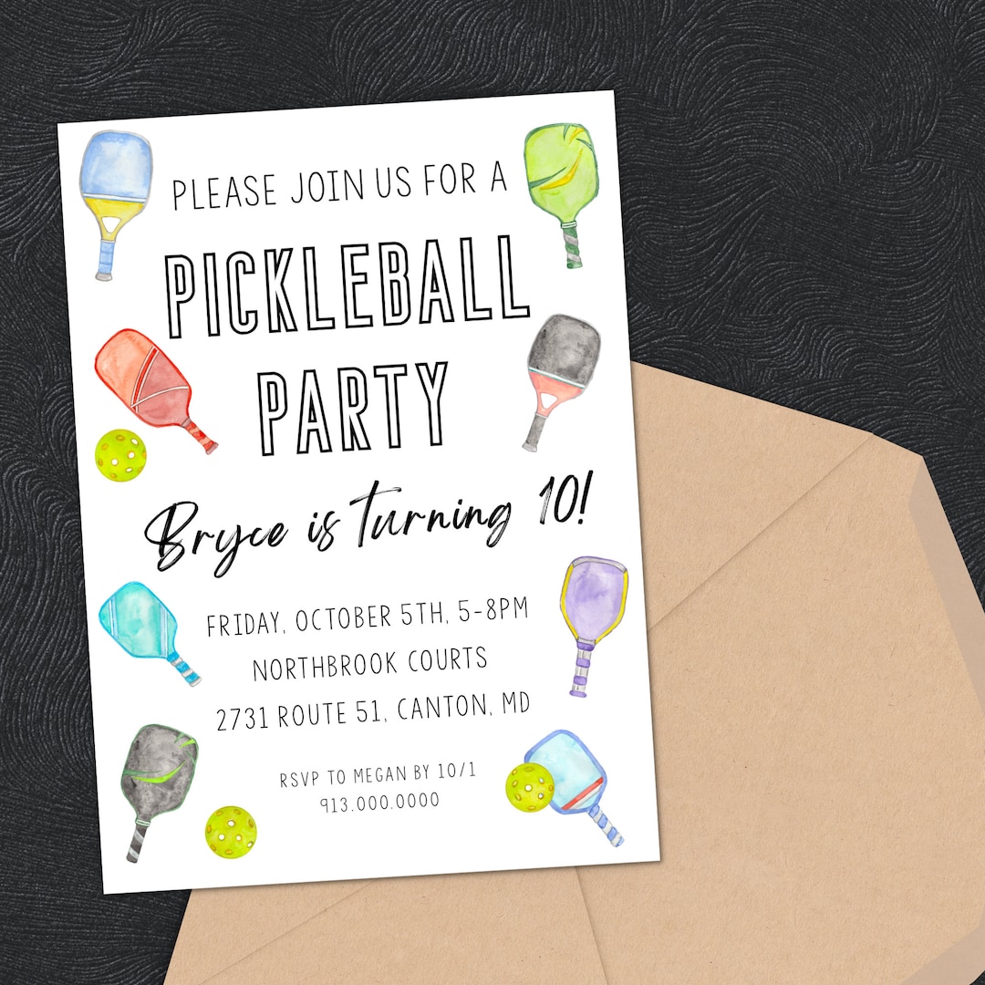 Editable Pickleball Birthday Party Invitation Template Corjl - Etsy