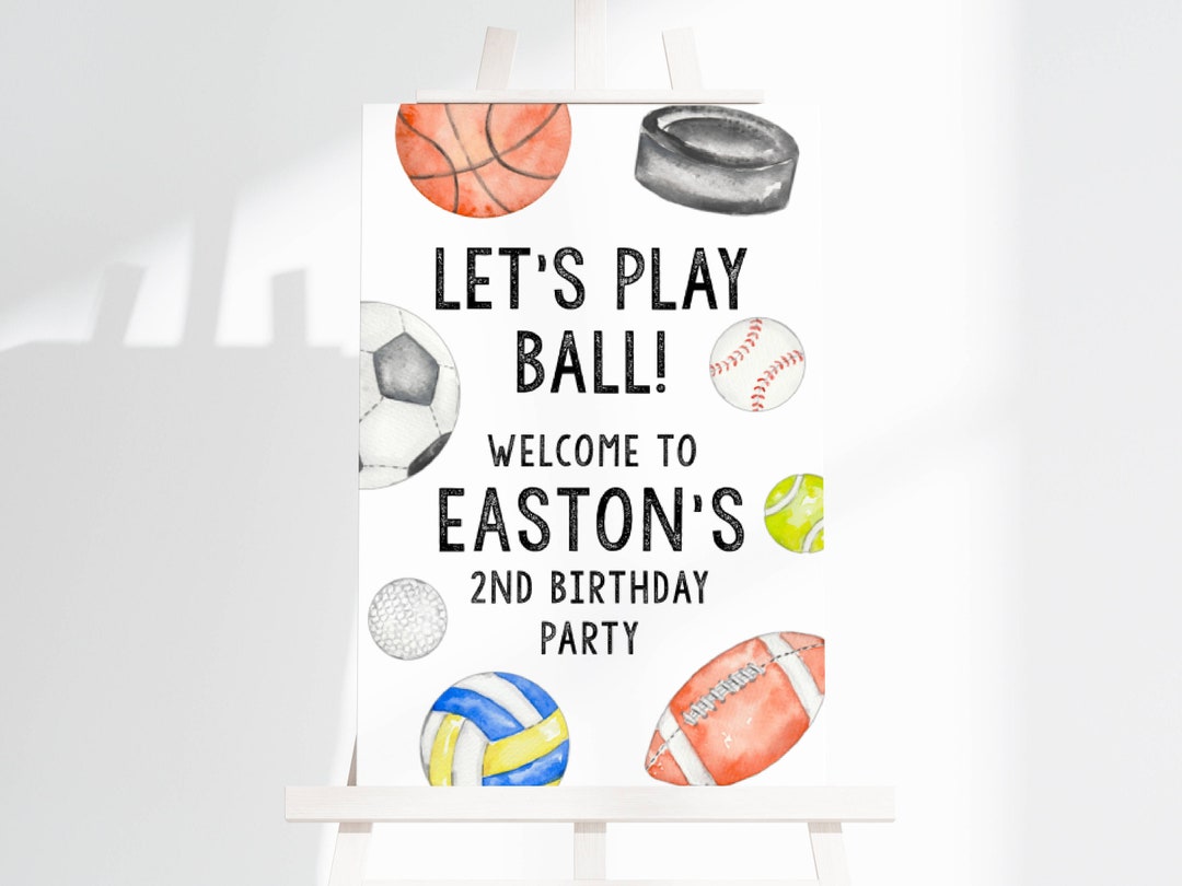 Birthday Party Welcome Sign Sports Theme Birthday Party Customize ...