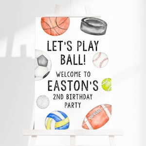 Birthday Party Welcome Sign Sports Theme Birthday Party Customize ...