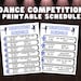Dance Competition Printable Schedule Template Editable Dance ...