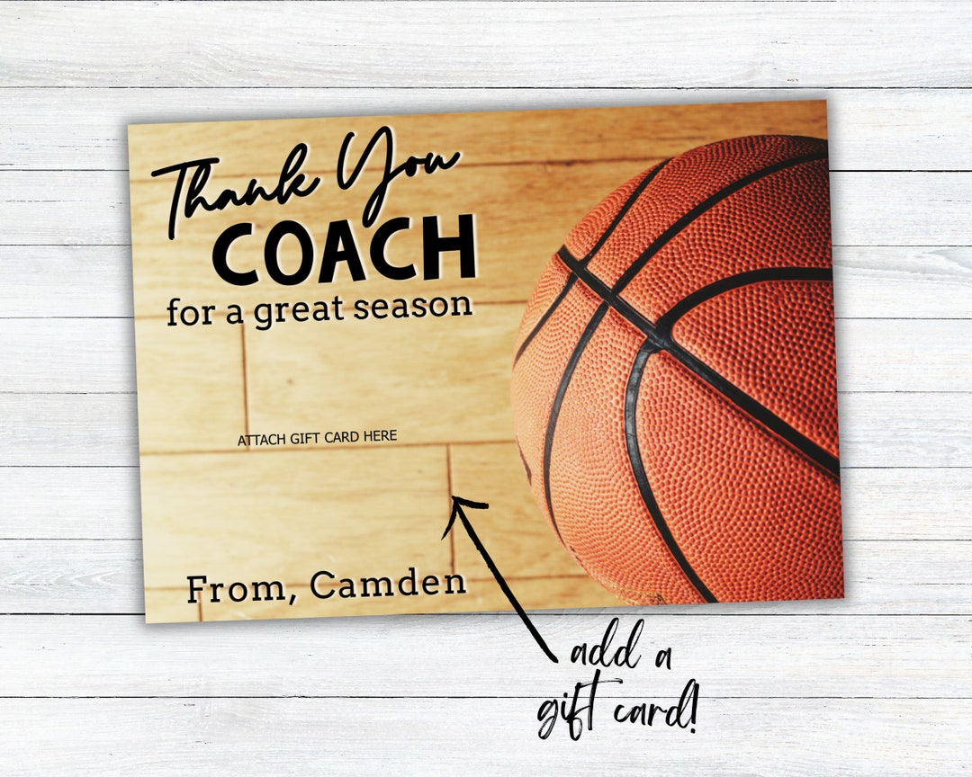 End of Season Basketball Coach Thank You Gift Printable Template ...