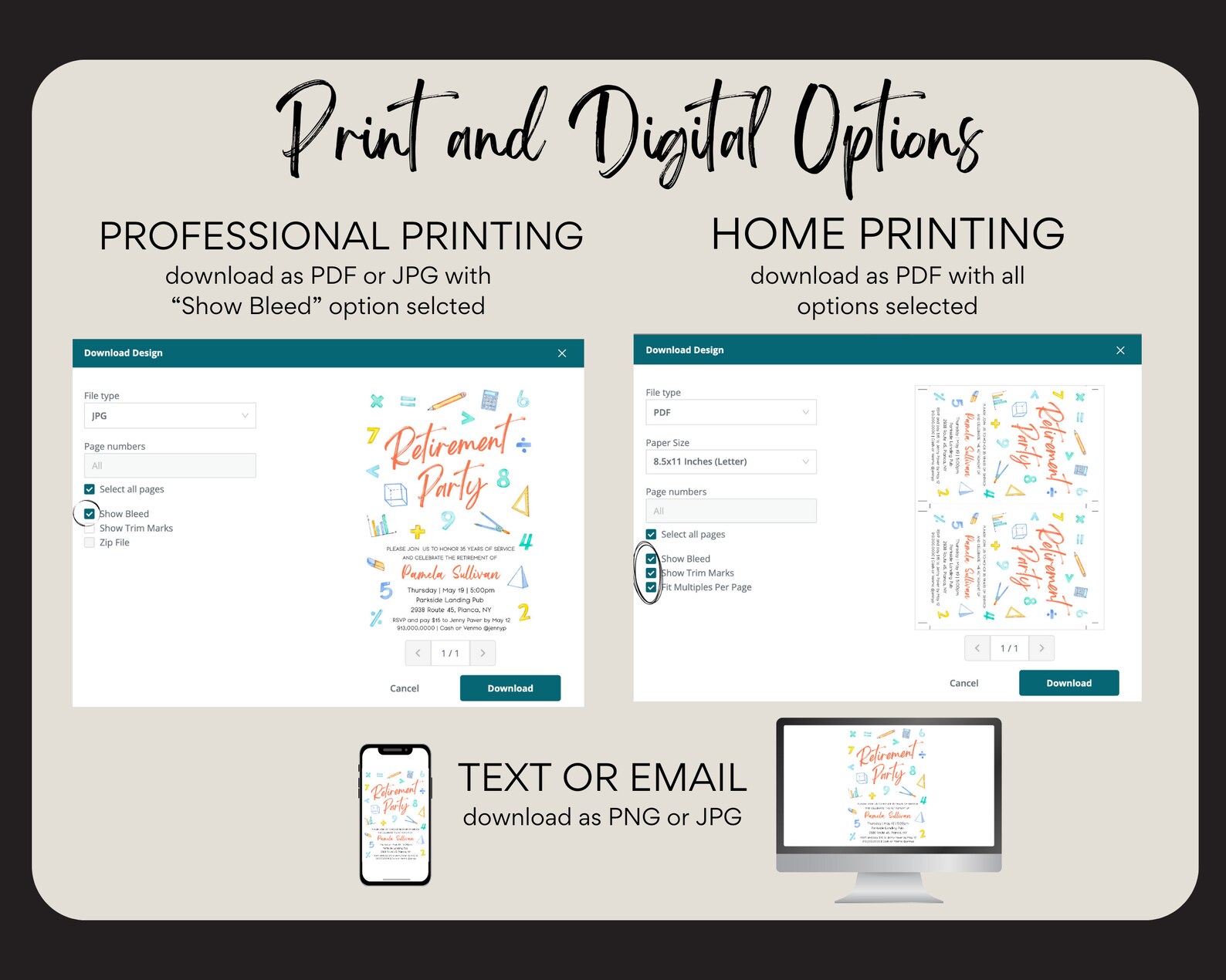 Math Teacher Retirement Invitation Template, Printable Digital Math ...