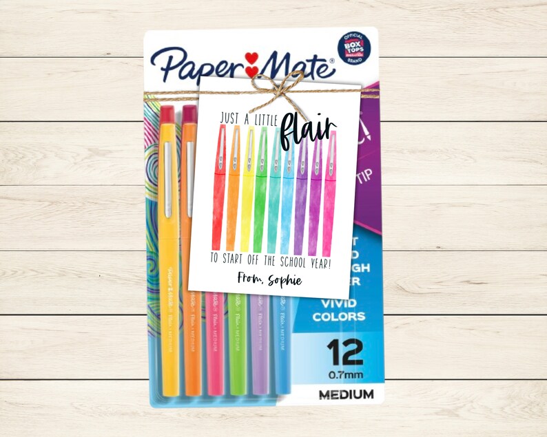 1st Day of School Teacher Gift Tag Printable Flair Pen Back to School ...