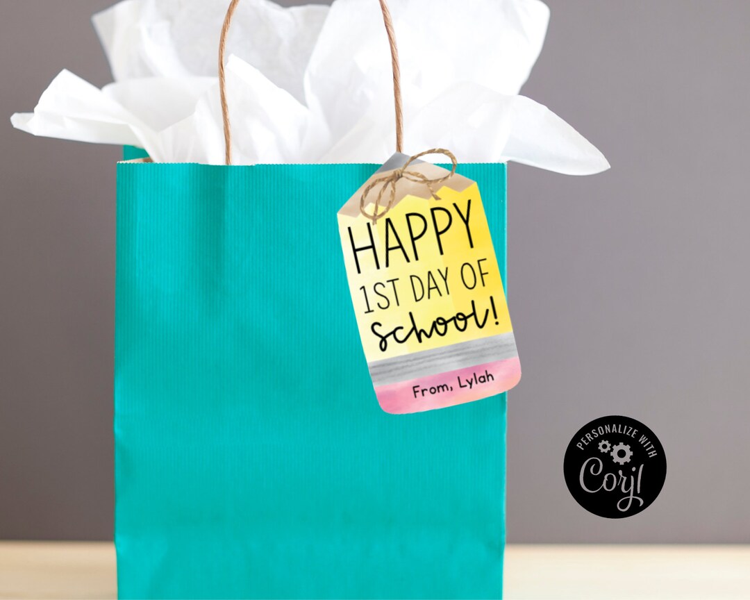 First Day of School Gift Tag, Back to School Teacher Gift Hang Tag ...