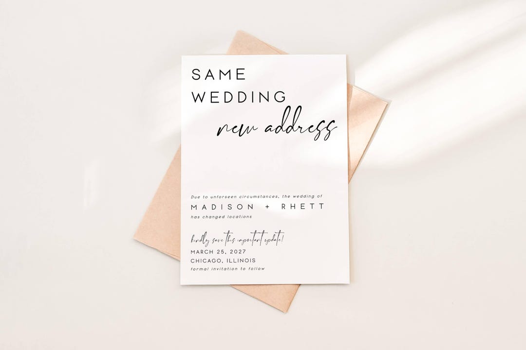 Change the Wedding Address Printable Template, Editable New Wedding ...