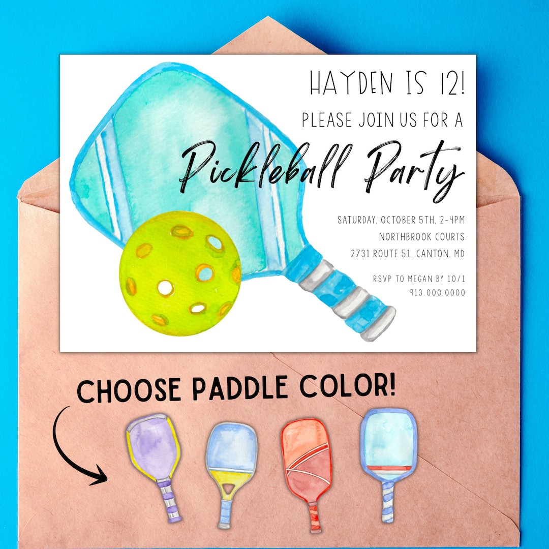 Editable Pickleball Birthday Party Invitation Template Corjl - Etsy