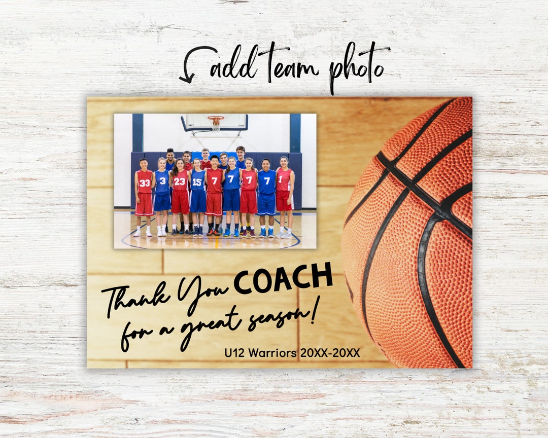Basketball Coach Team Photo Gift, End of Season Basketball Coach Thank ...