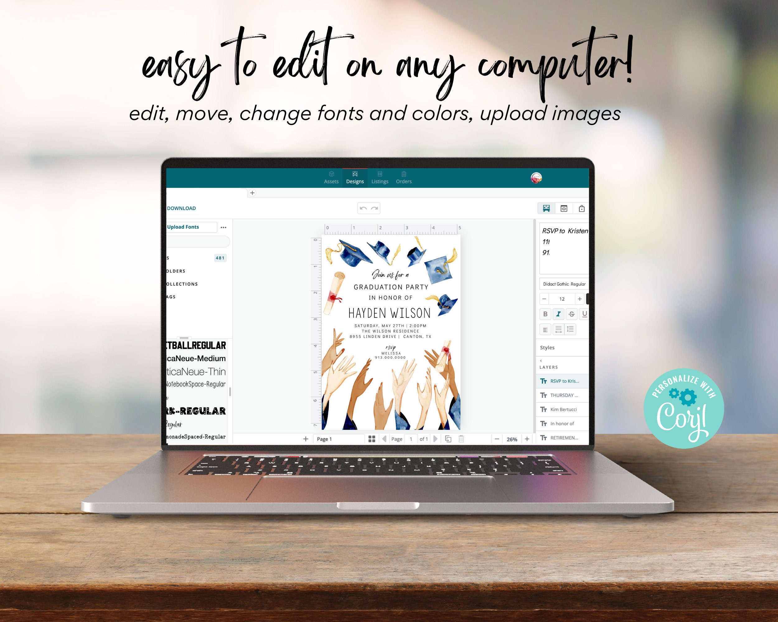 Graduation Party Invitation Printable Template, Graduation Party ...