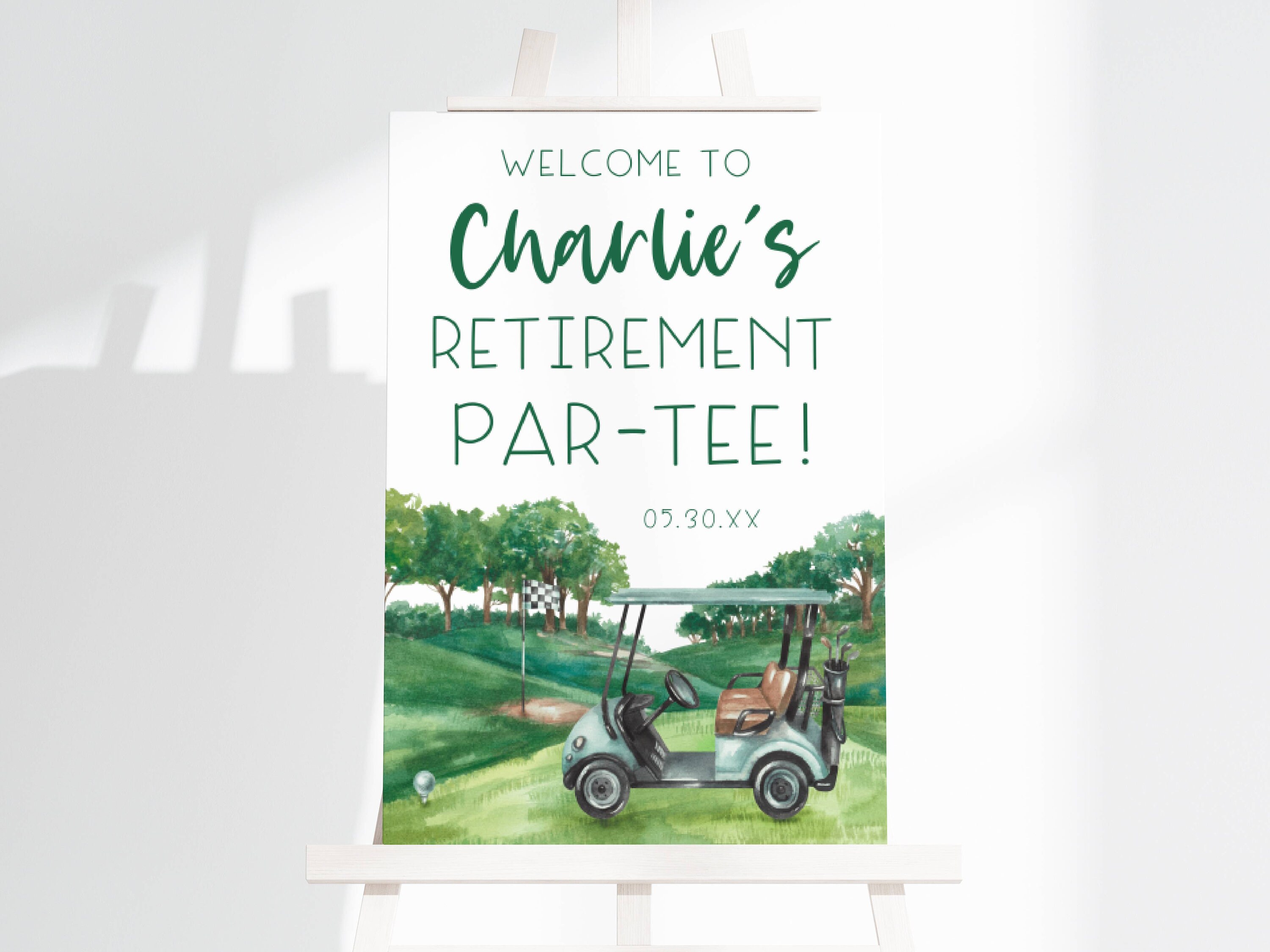 Golf Par-tee Retirement Sign Golf Theme Retirement Party Sign ...