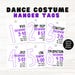Dance Costume Hanger Tags, Dance Competition Printable Costume Garment ...