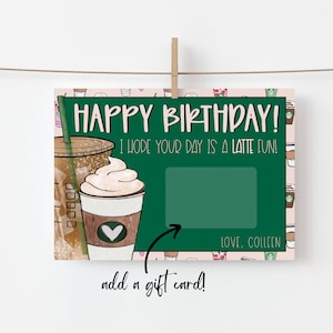 Starbucks Birthday Gift Printable Template Happy Birthday Card Add ...