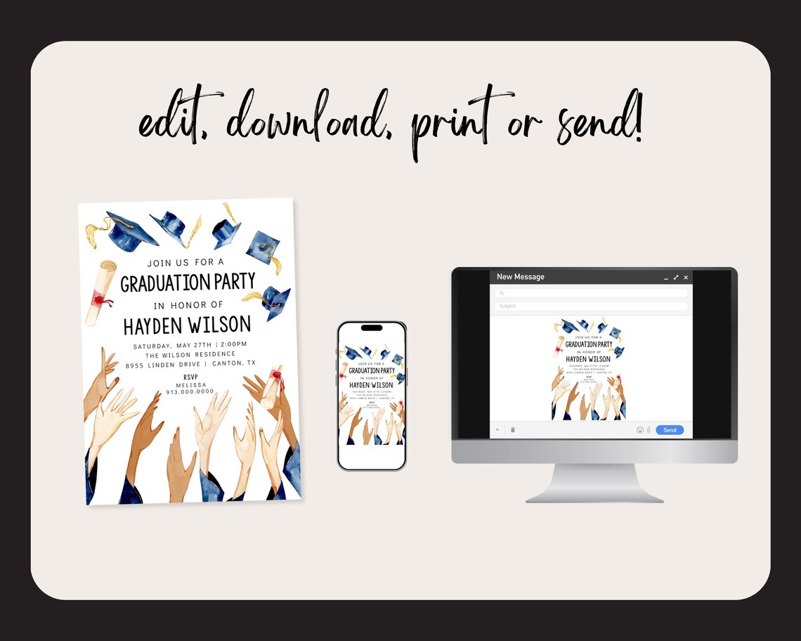 Graduation Party Invitation Printable Template Graduation Party Invite ...