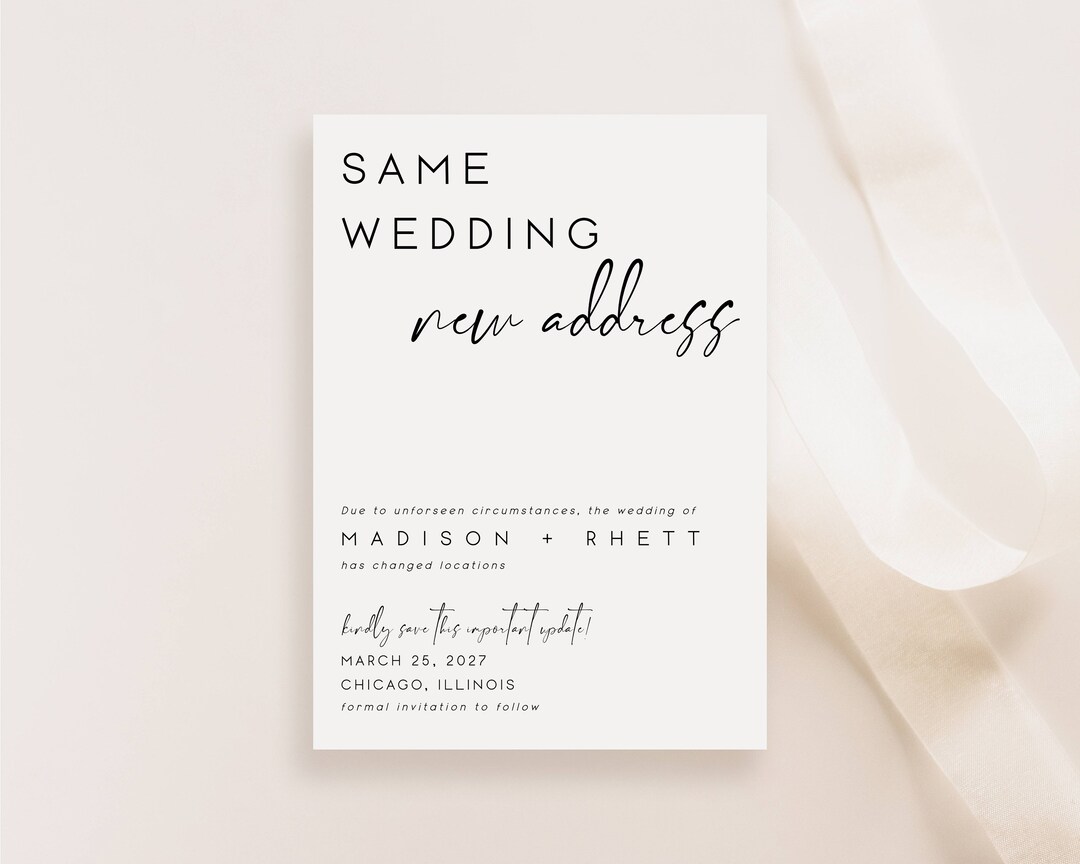 Change the Wedding Address Printable Template, Corjl Instant Download ...