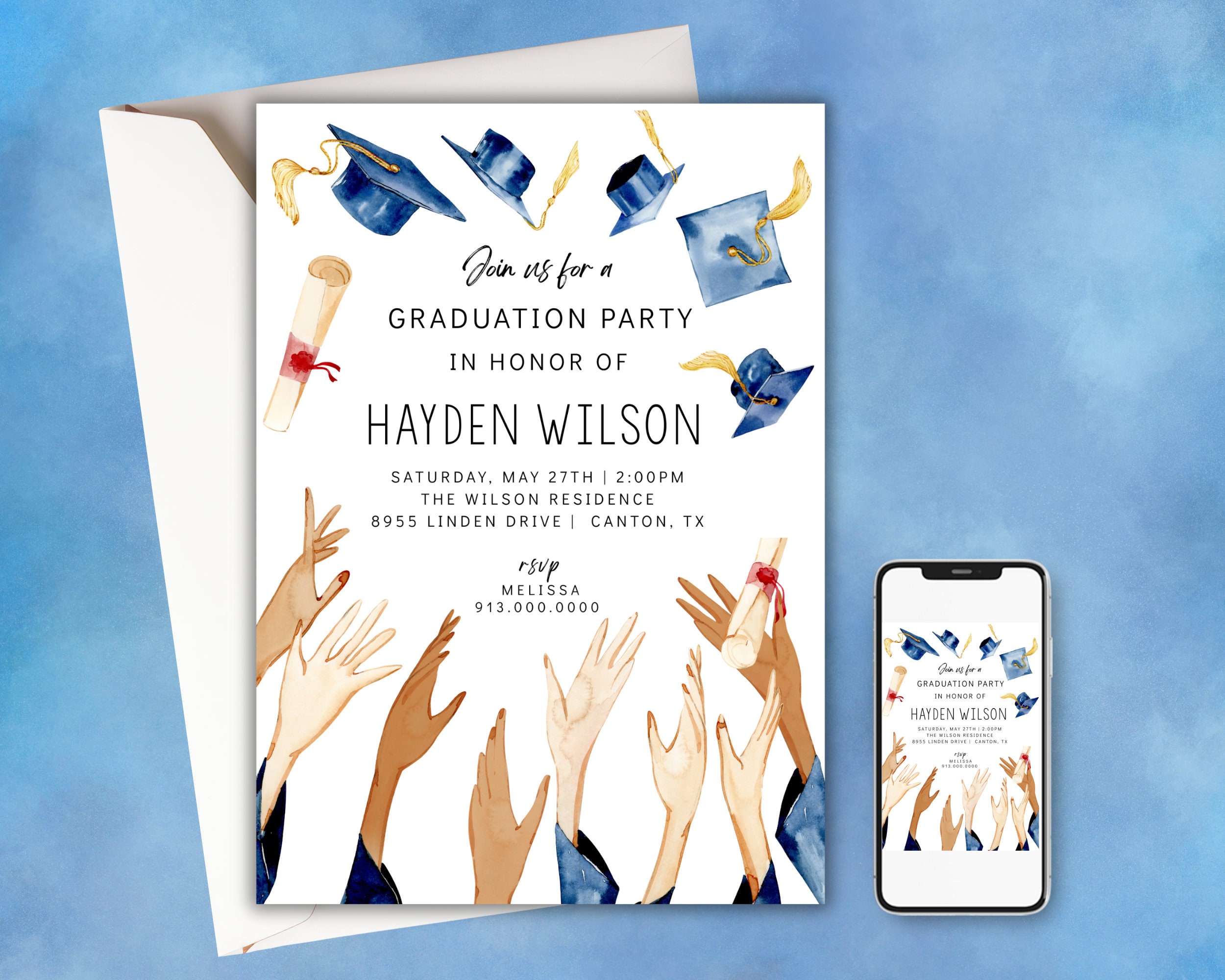 Graduation Party Invitation Printable Template, Graduation Party ...