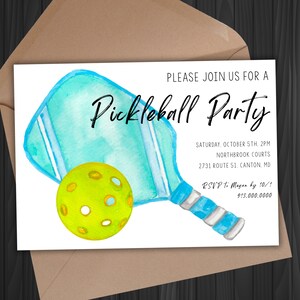 Pickleball Party Invitation Printable Template, Editable Instant ...