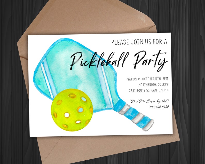 Pickleball Party Invitation Printable Template, Editable Instant ...