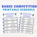 Dance Competition Printable Schedule Template Editable Dance ...