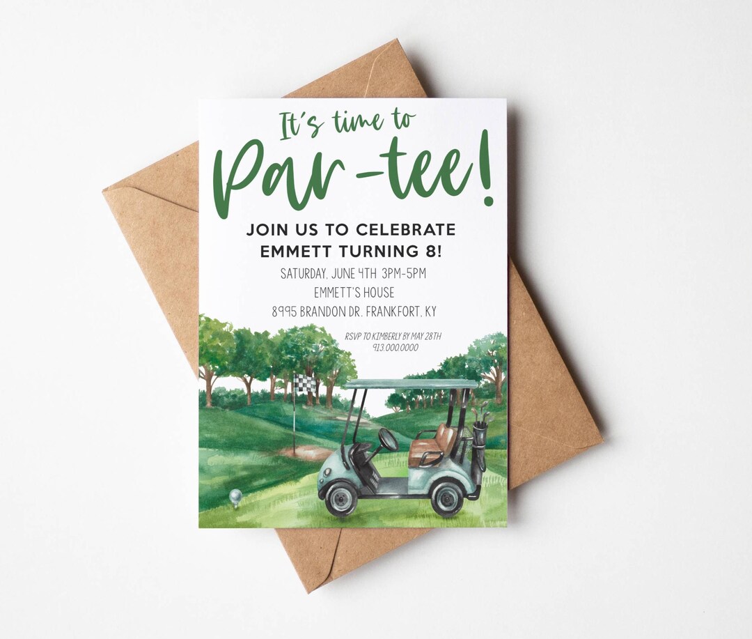 Editable Golf Birthday Invitation, Instant Download, Golf Birthday Par ...
