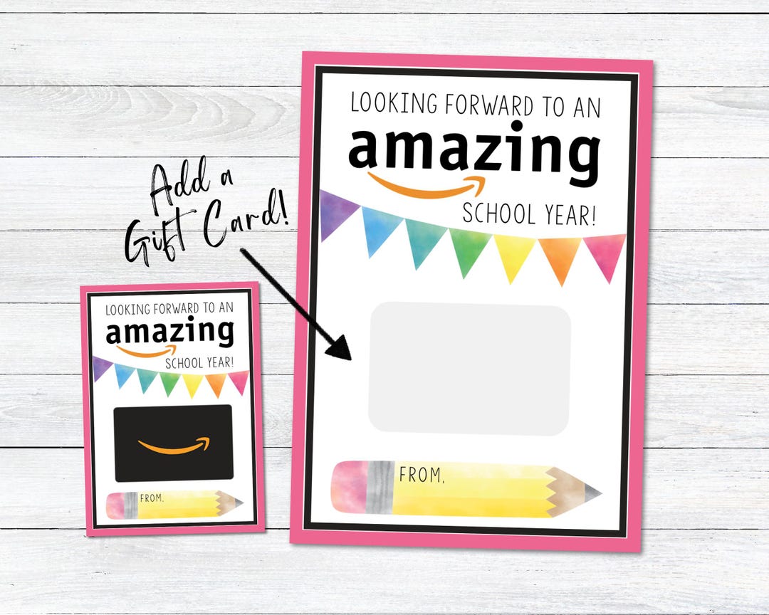 First Day of School Gift Card Holder Amazon Teacher Gift Card Back to ...