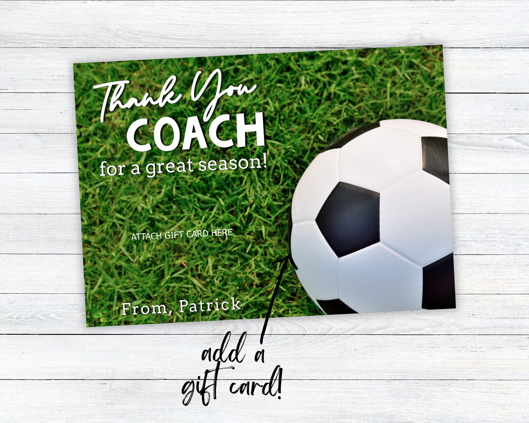 End of Season Soccer Coach Thank You Gift Printable Template, Soccer ...