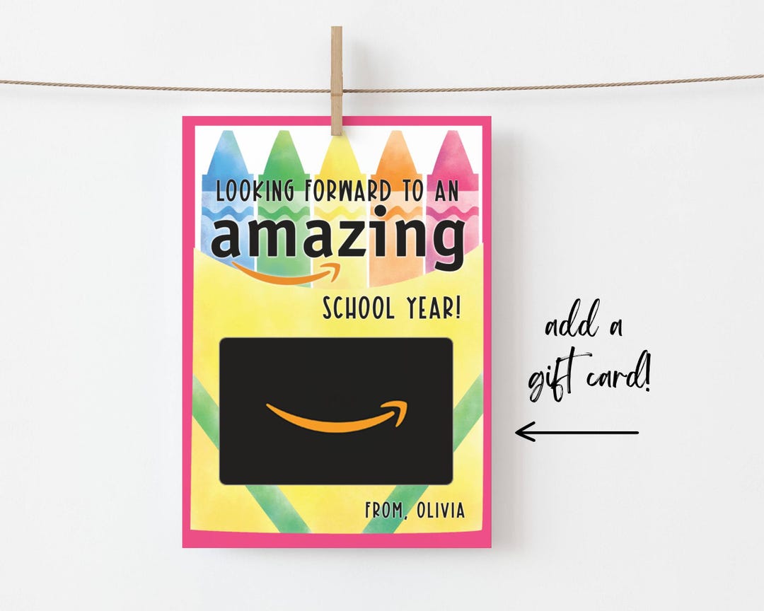 Printable Teacher Amazon Gift Card: Back to School Template (digital ...