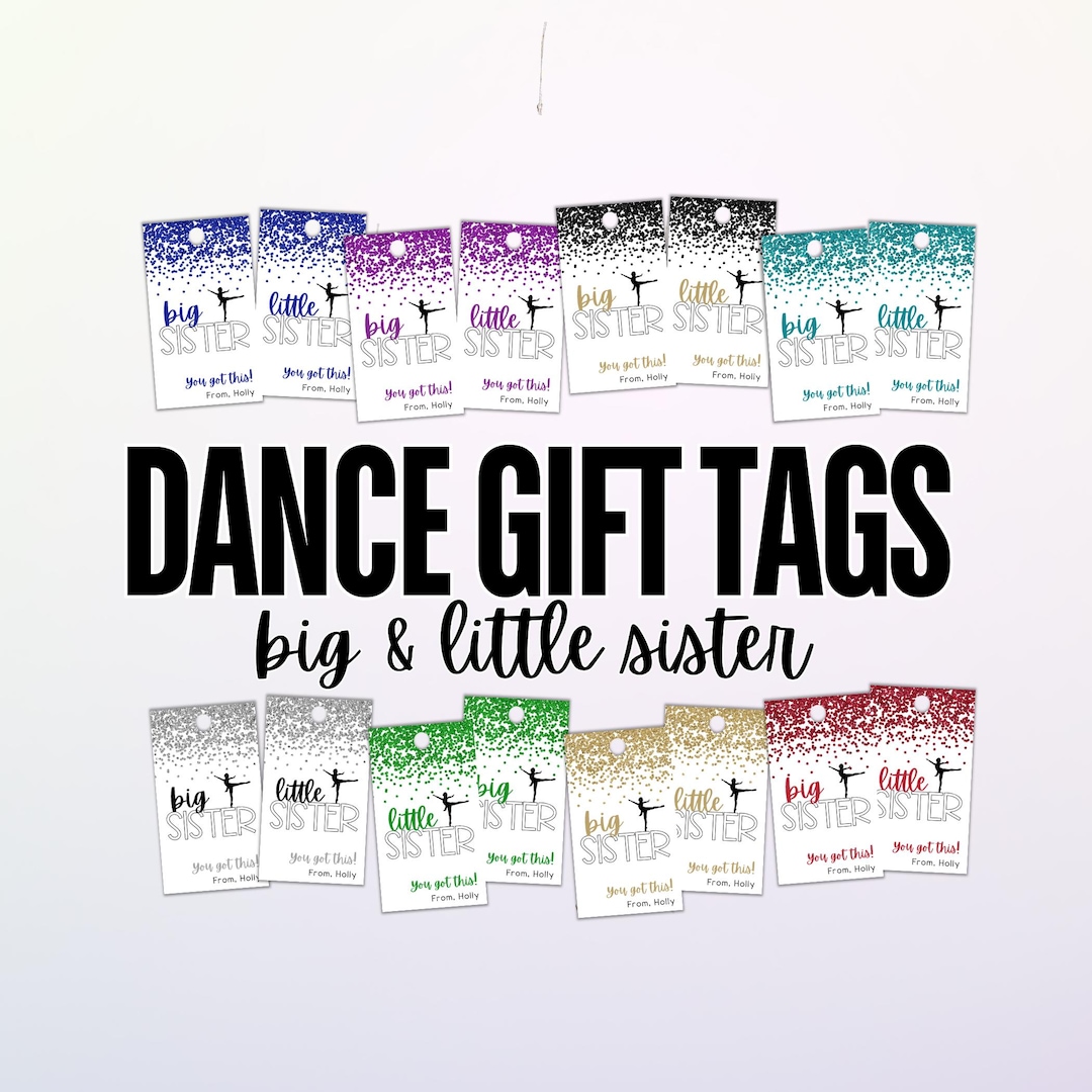 Printable Dance Big Sister Little Sister Gift Tags (digital Download ...