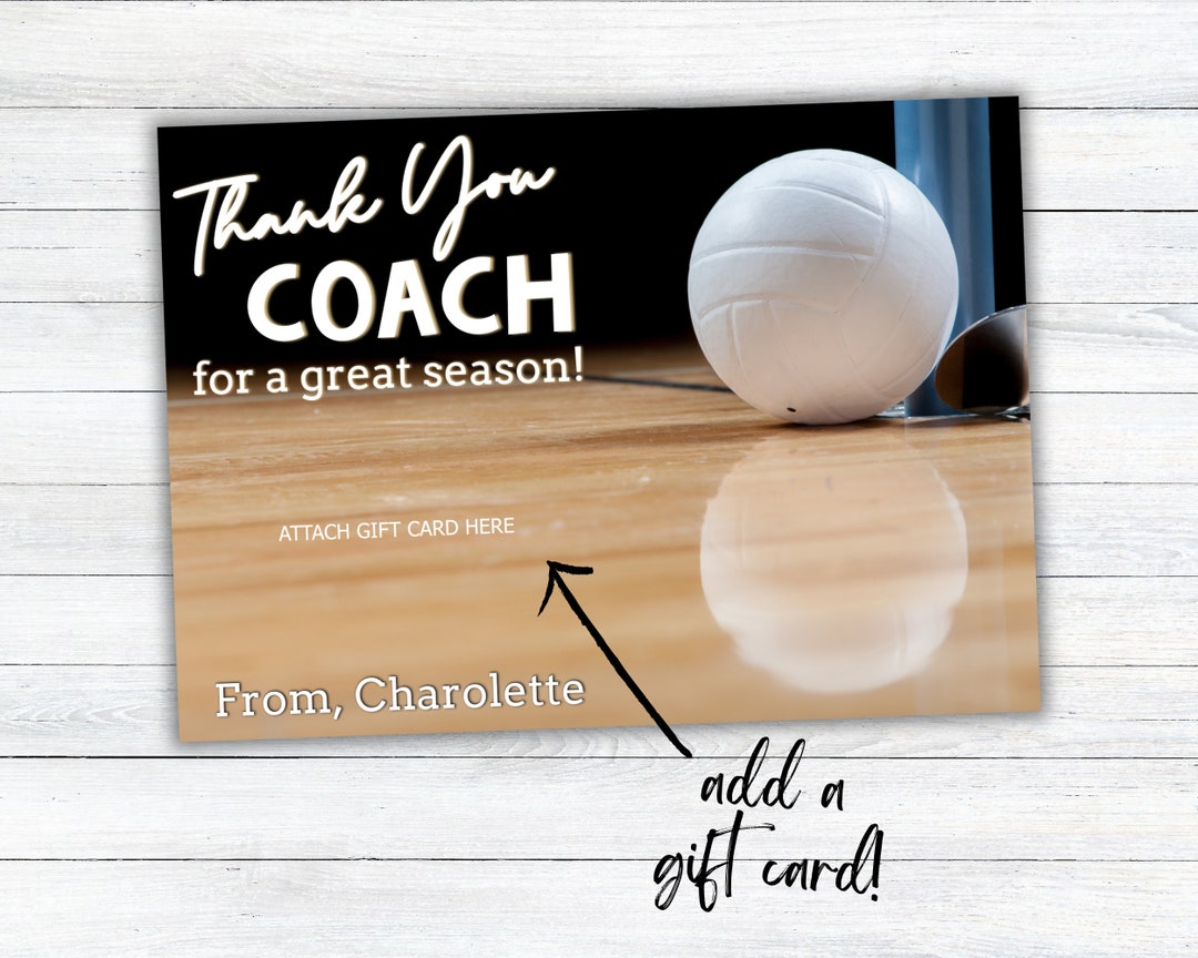 Volleyball Coach Thank You Gift Printable Template End of Season ...