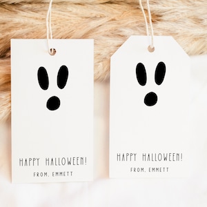 Halloween Ghost Gift Tag Template, Editable Minimalist Halloween Gift ...