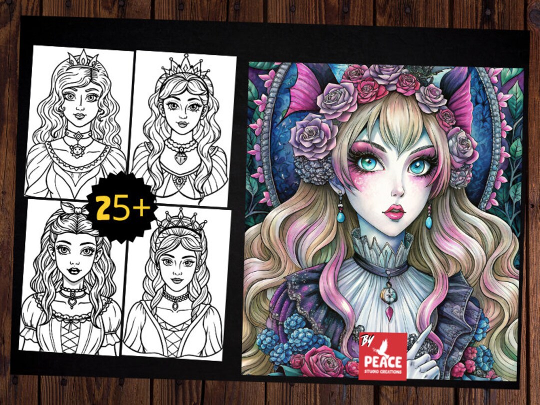 Lolitta Goth Princesses Coloring Book: Adorable and Spooky Printable ...